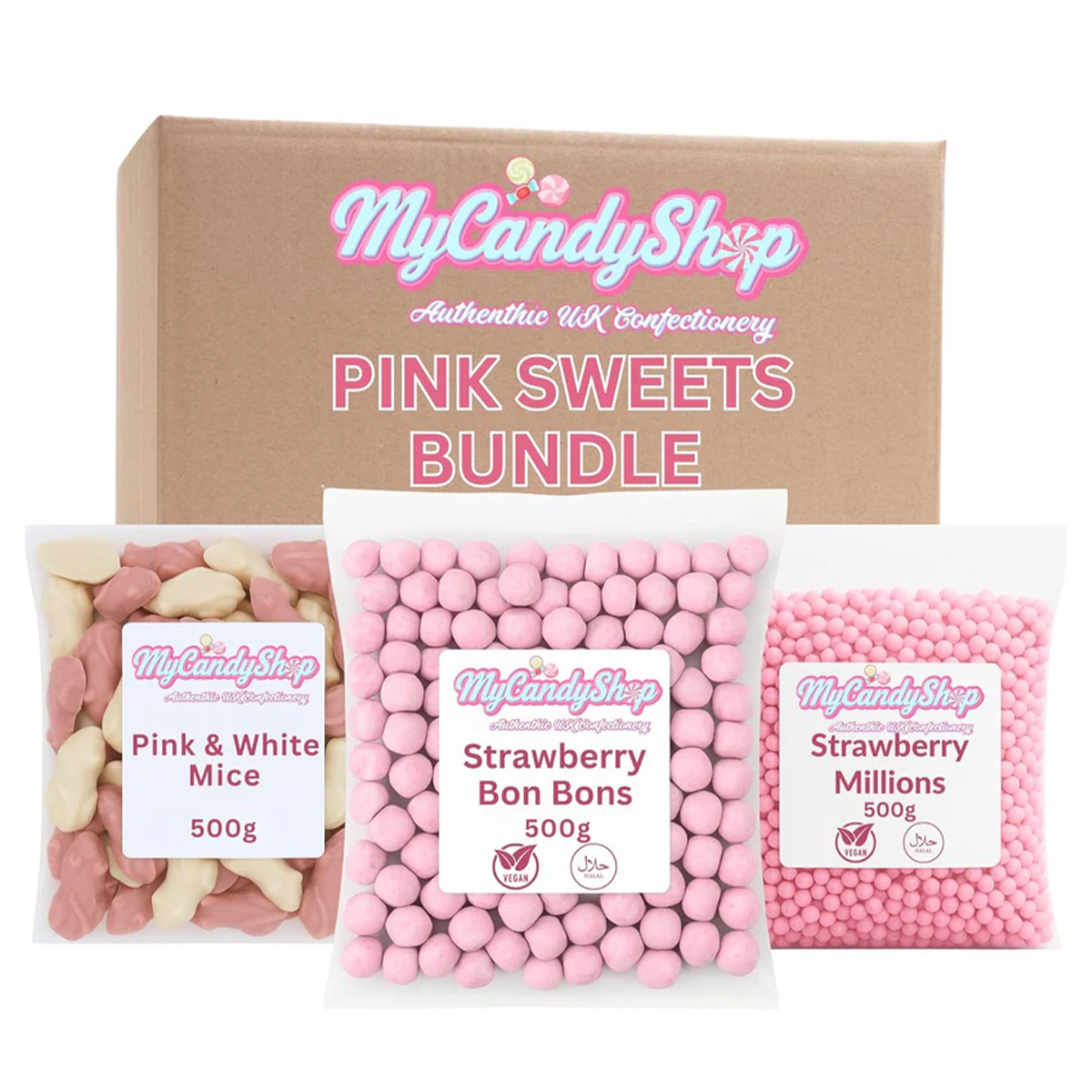 Strawberry Bon Bons 500g Bag of Chewy Pink Sweets – mycandyshopuk
