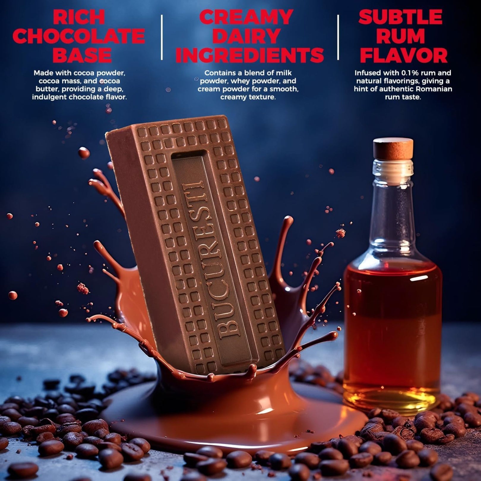 Rum Flavour Chocolate Bars Authentic Romanian Treat – mycandyshopuk